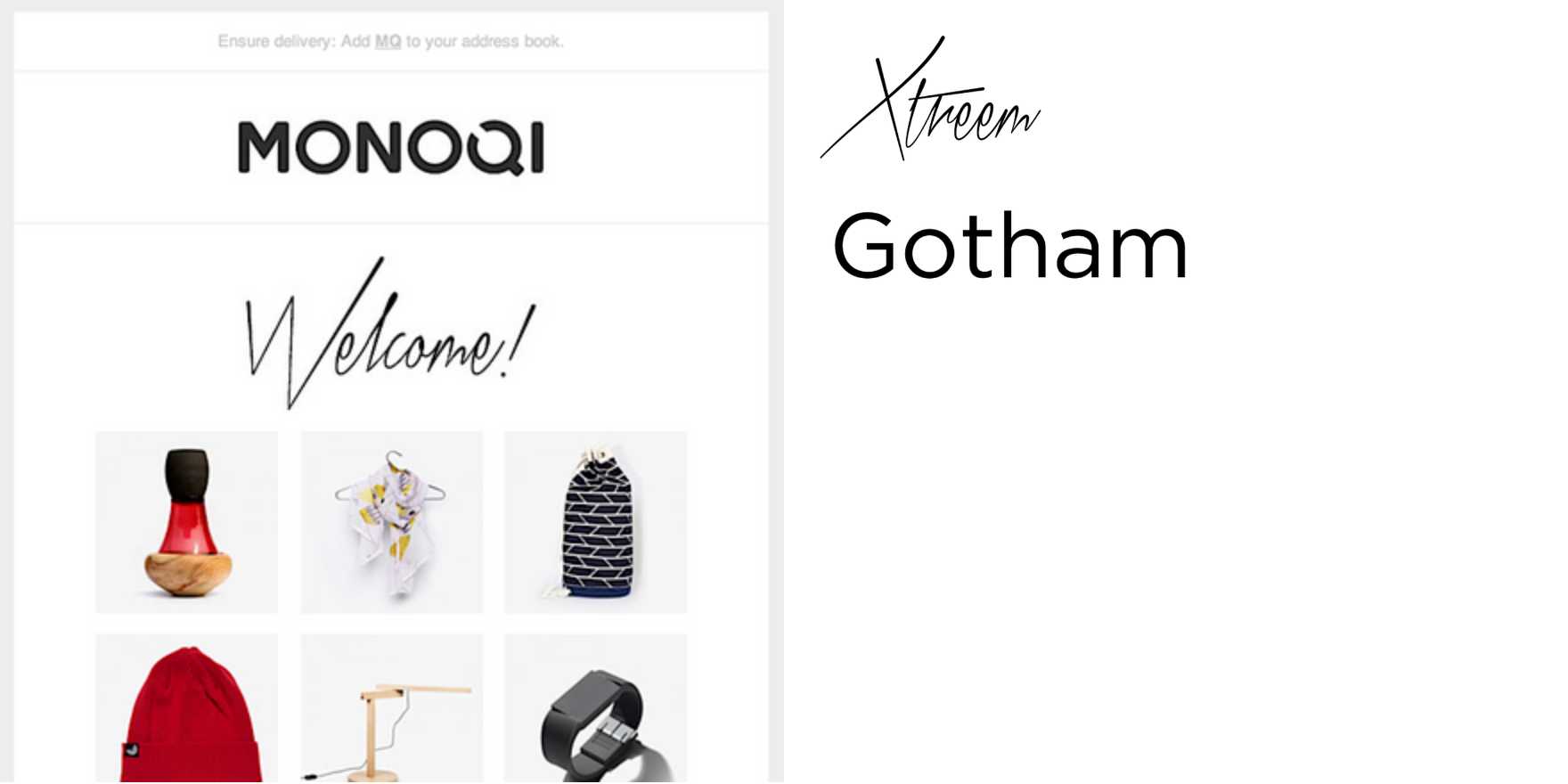 Monoqi “Welcome” email - Fonts In Use