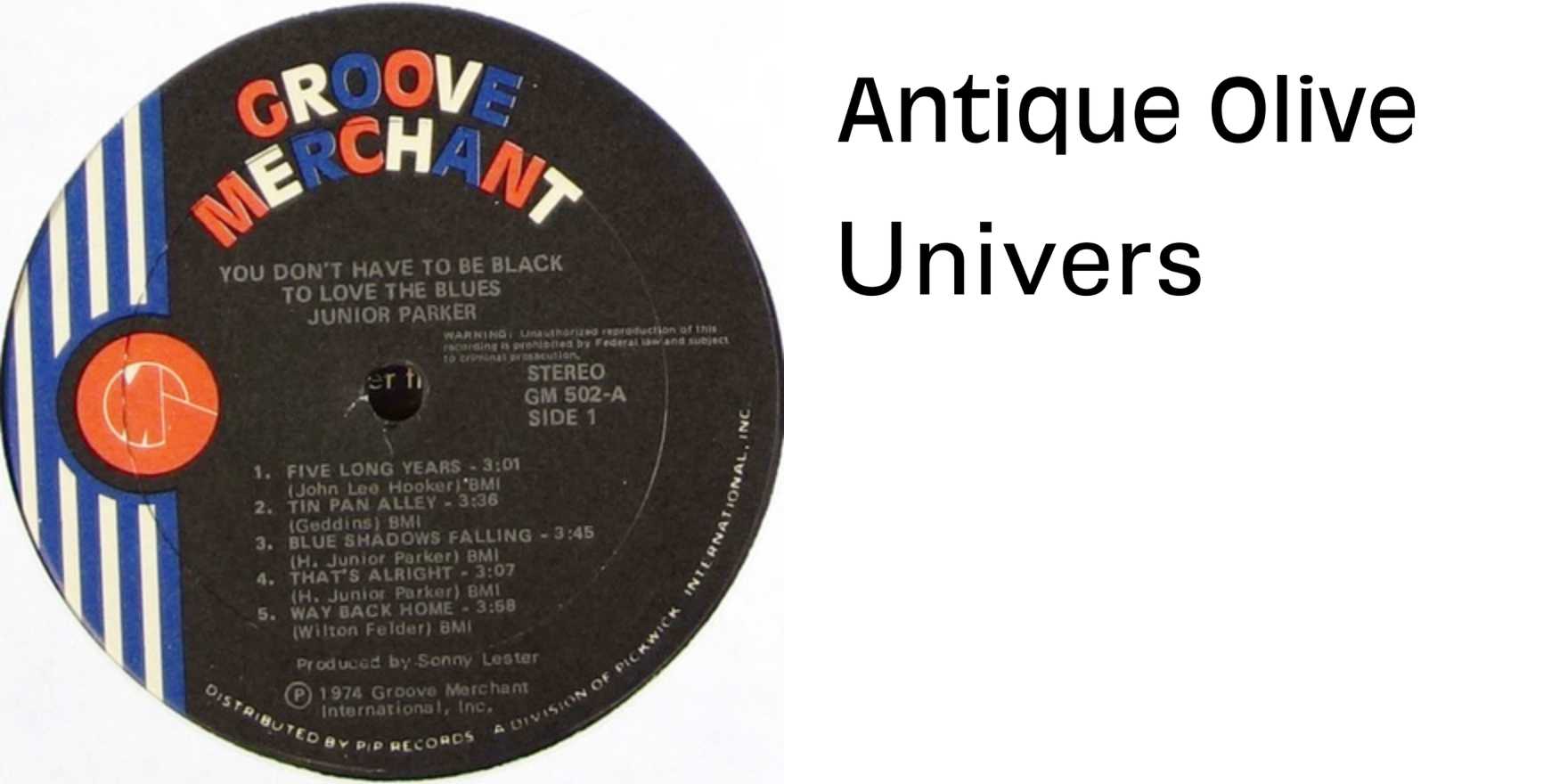 Groove Merchant logo and record labeling - Fonts In Use