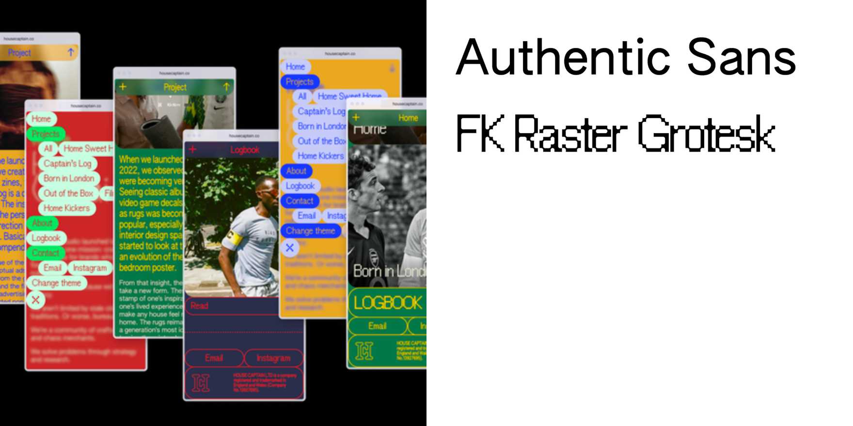 House Captain website - Fonts In Use