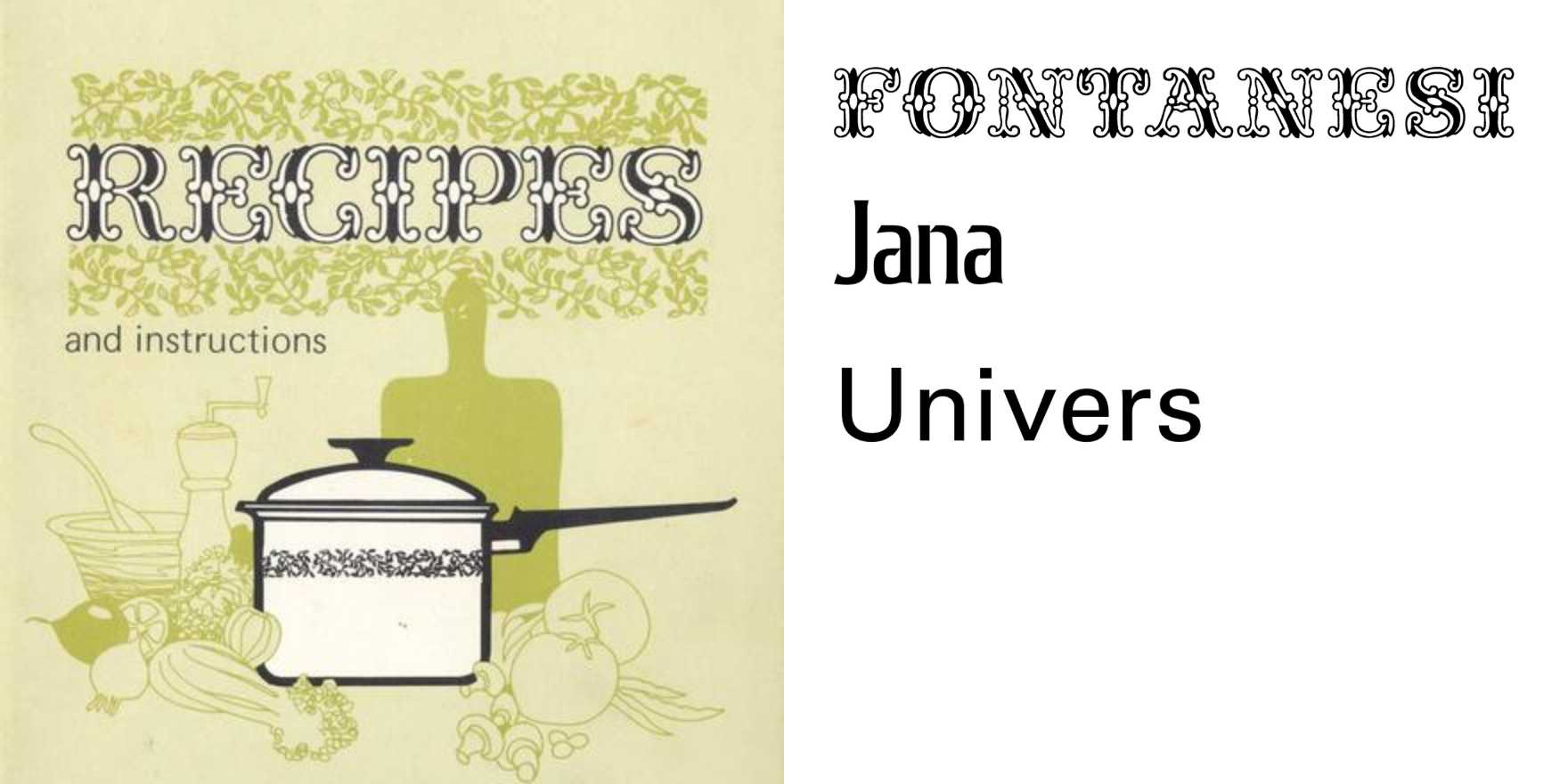 Recipes and Instructions, West Bend Laureleaf - Fonts In Use