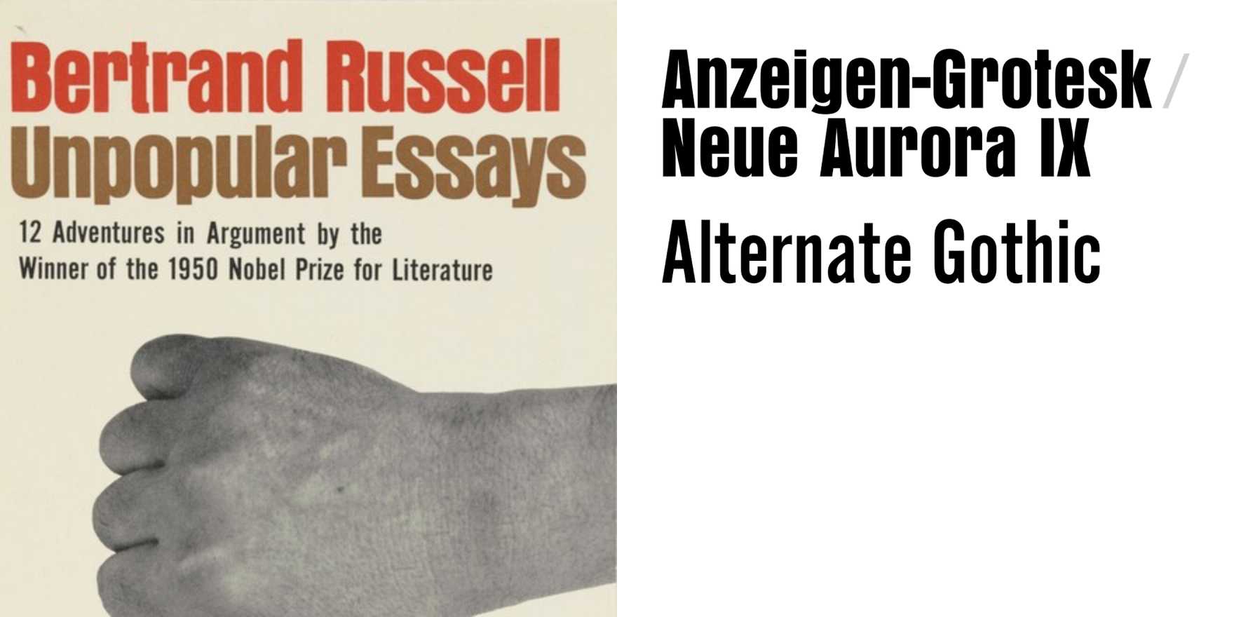 Unpopular Essays by Bertrand Russell (Simon & Schuster) - Fonts In Use