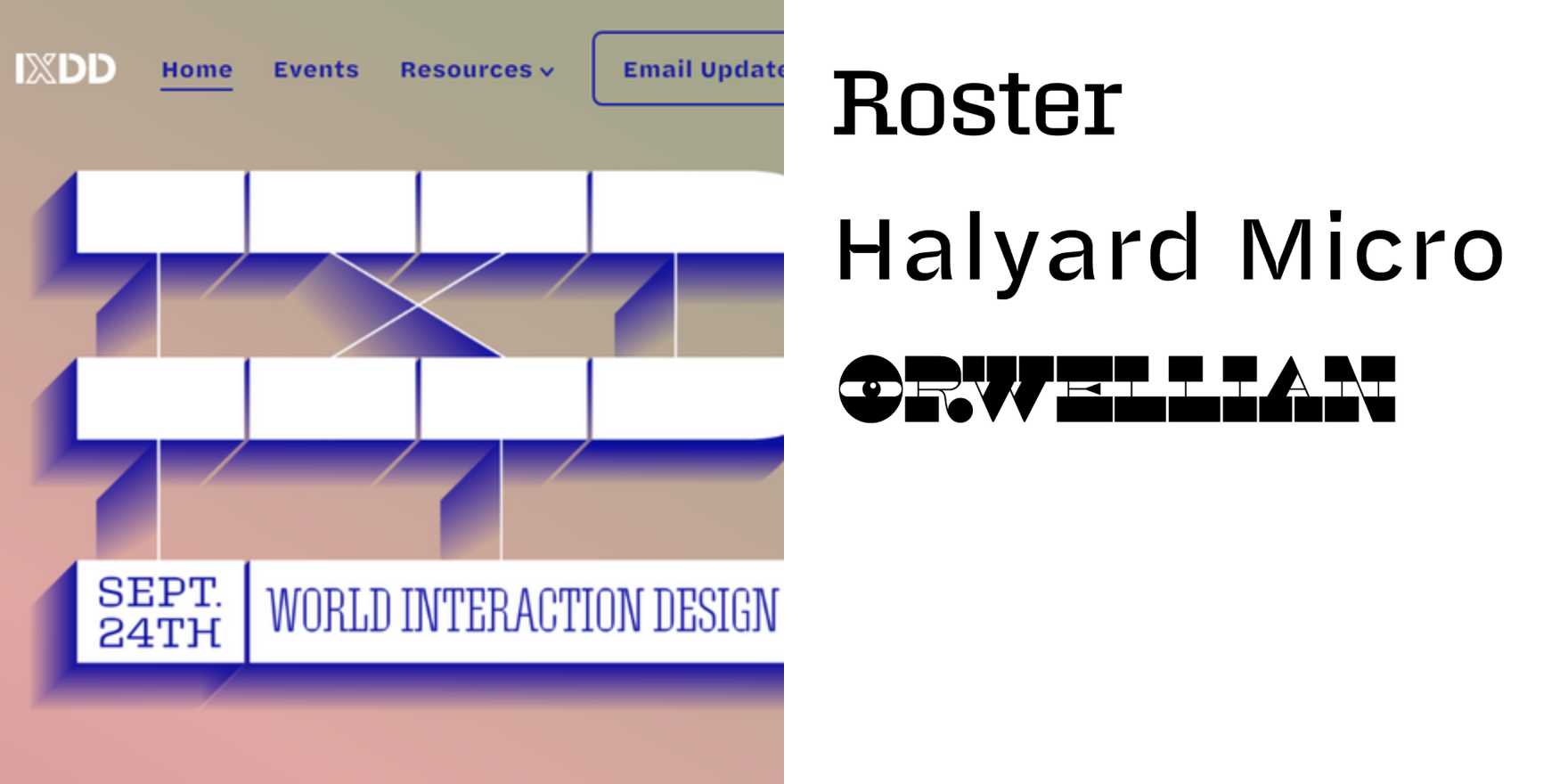 2019 World Interaction Design Day - Fonts In Use