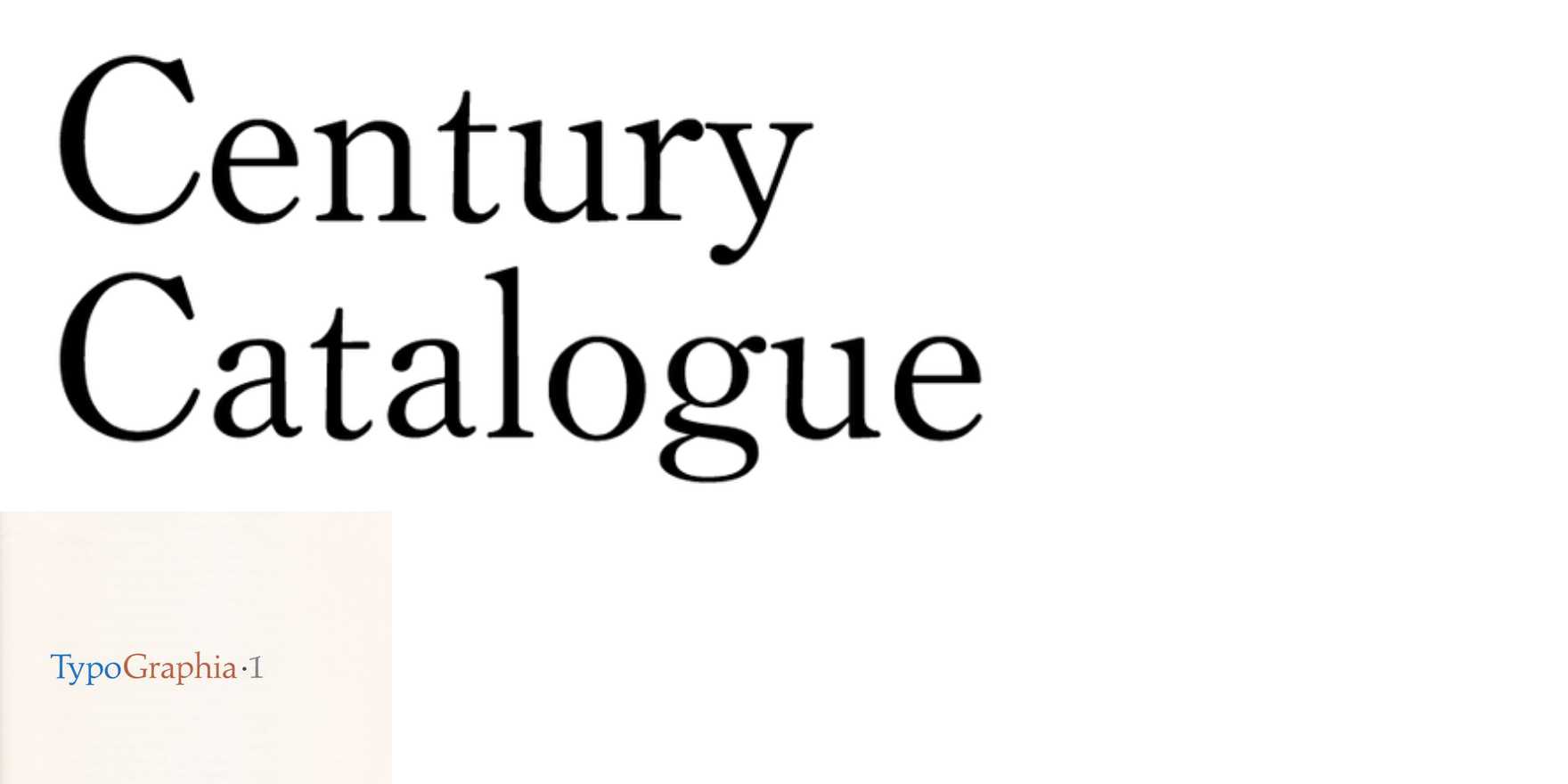 Century Catalogue in use - Fonts In Use