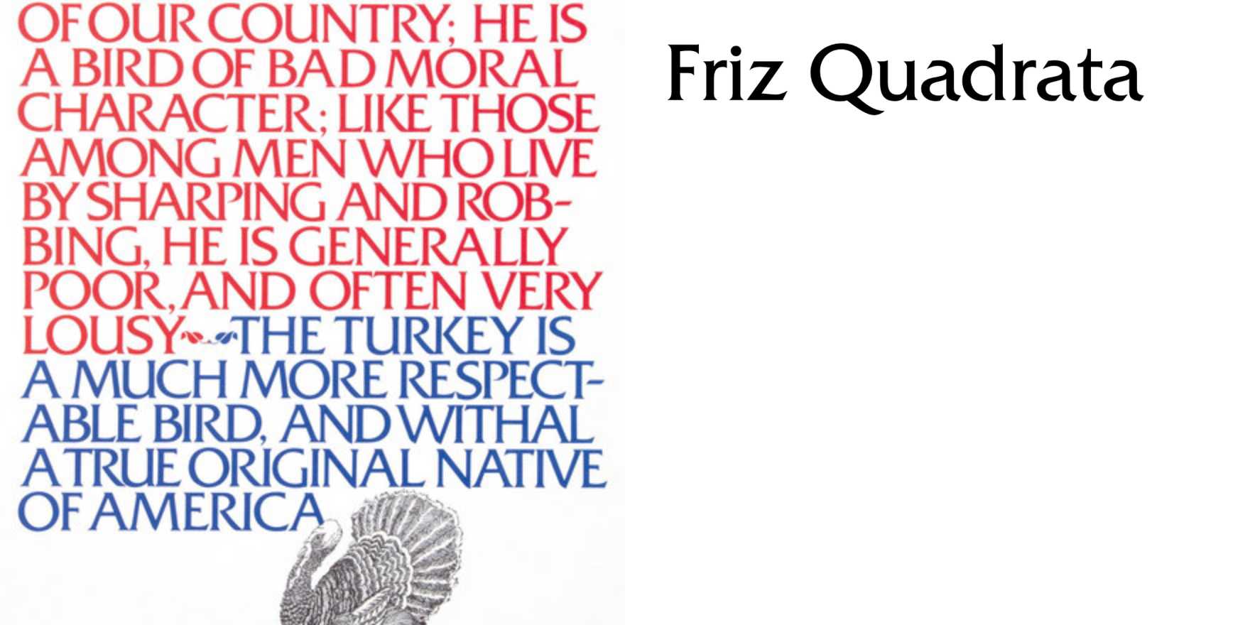 Friz Quadrata specimen poster for VGC - Fonts In Use