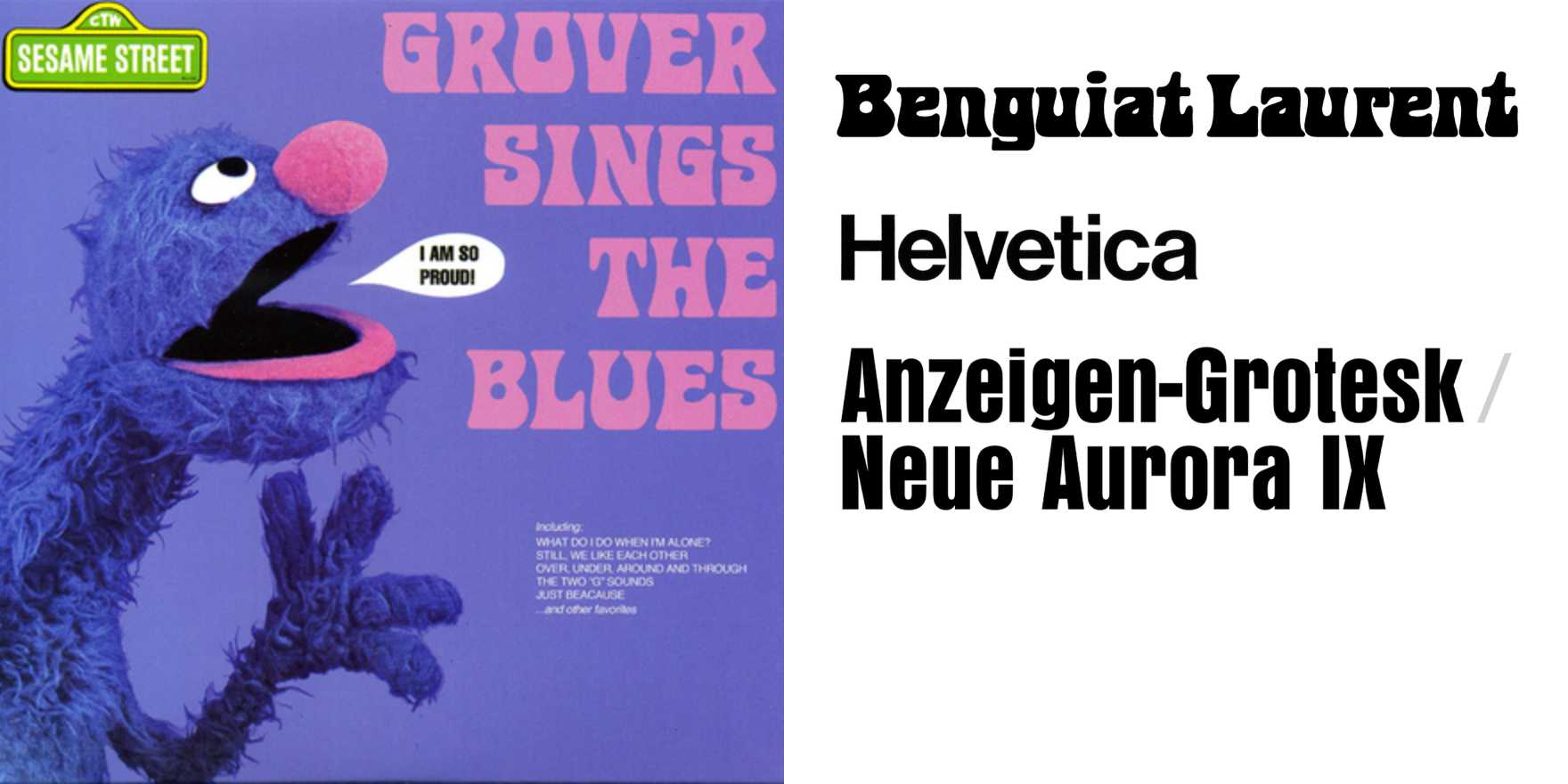 Grover Sings the Blues album art - Fonts In Use