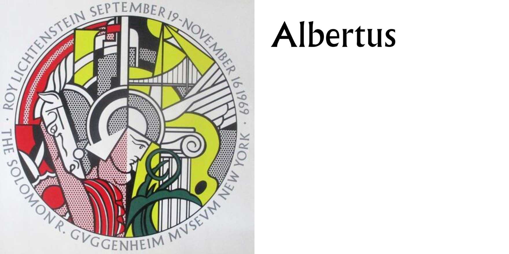 Roy Lichtenstein at the Guggenheim, 1969 - Fonts In Use