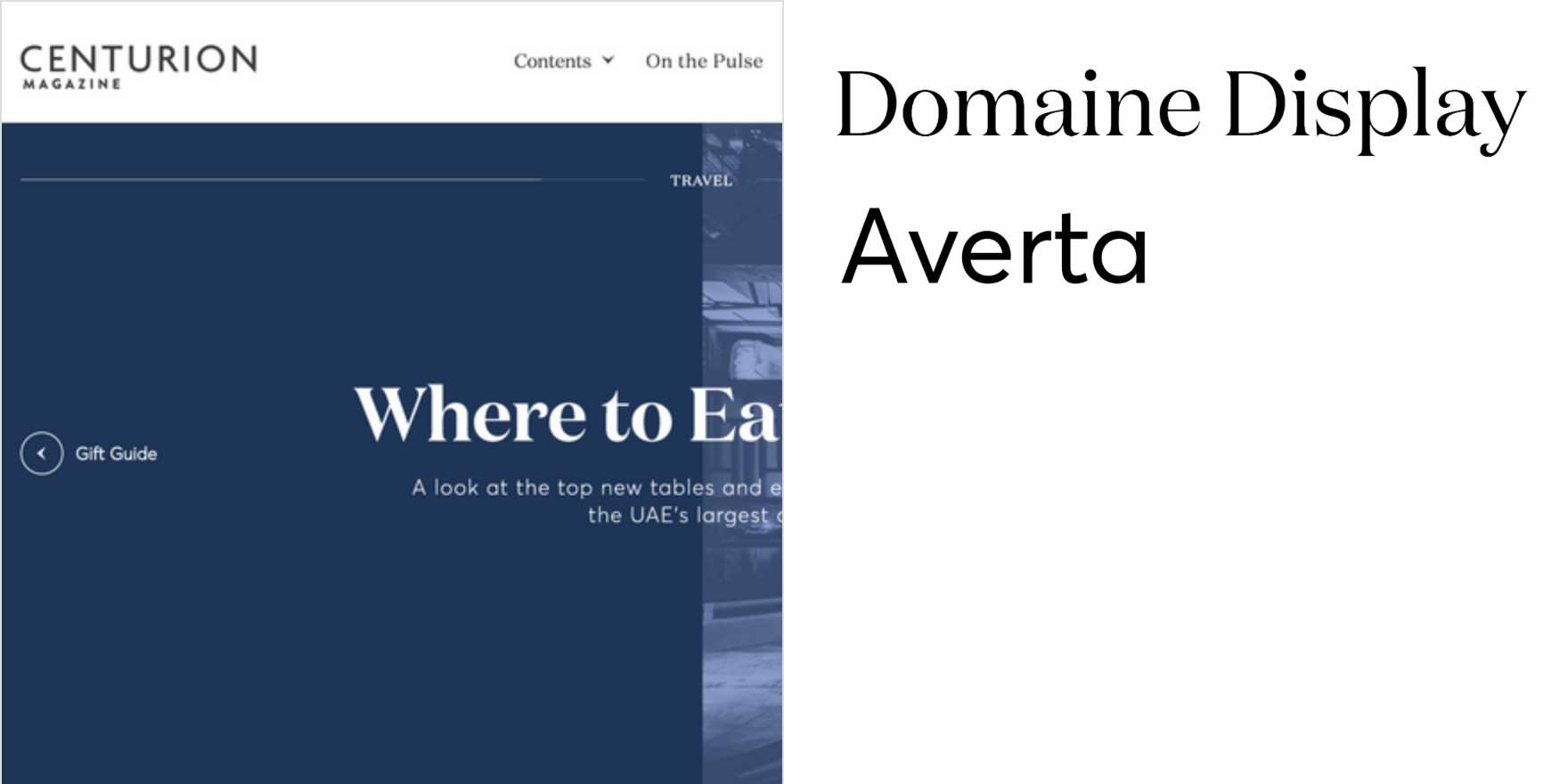 Centurion online magazine - Fonts In Use