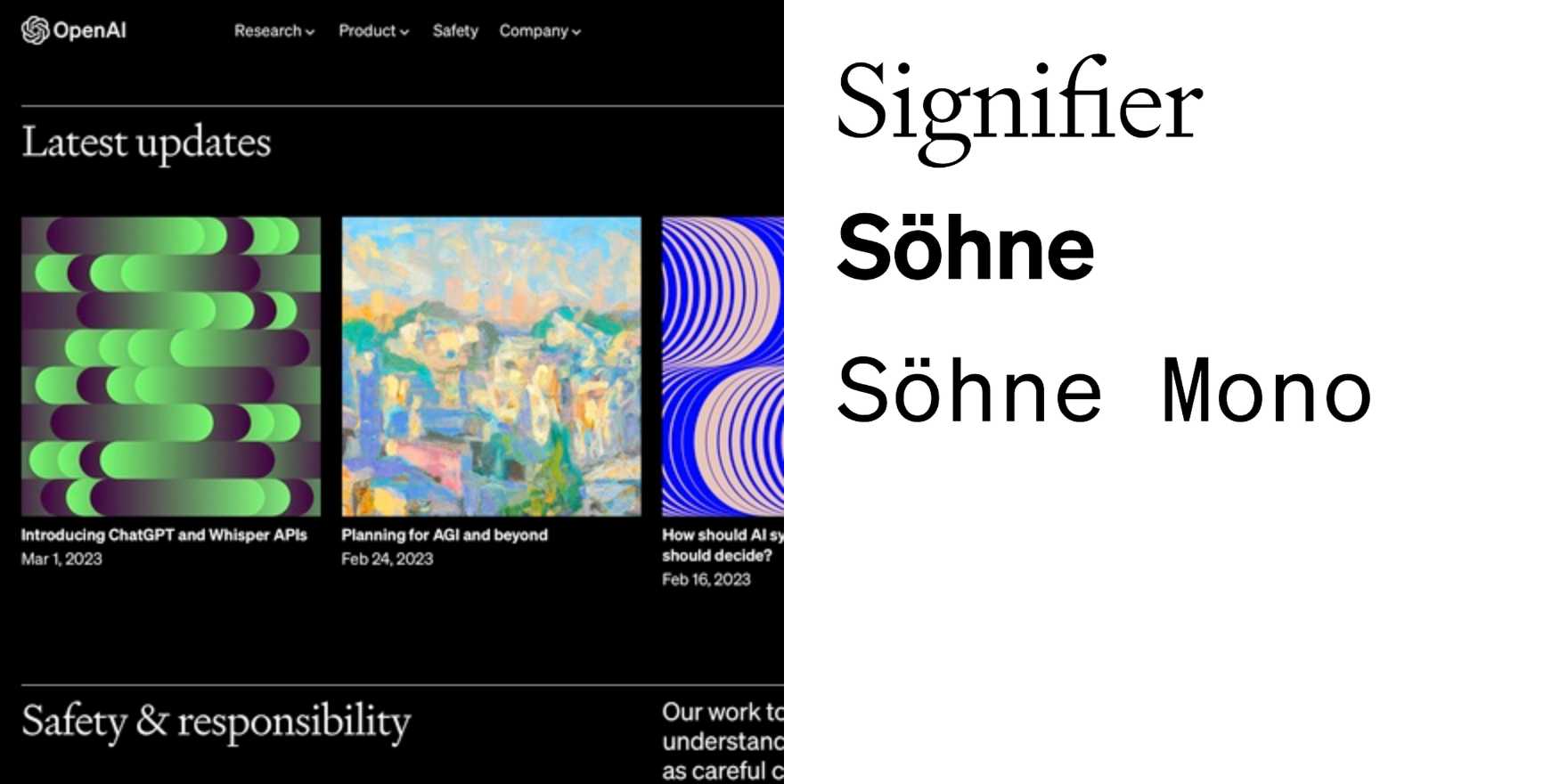 OpenAI website - Fonts In Use