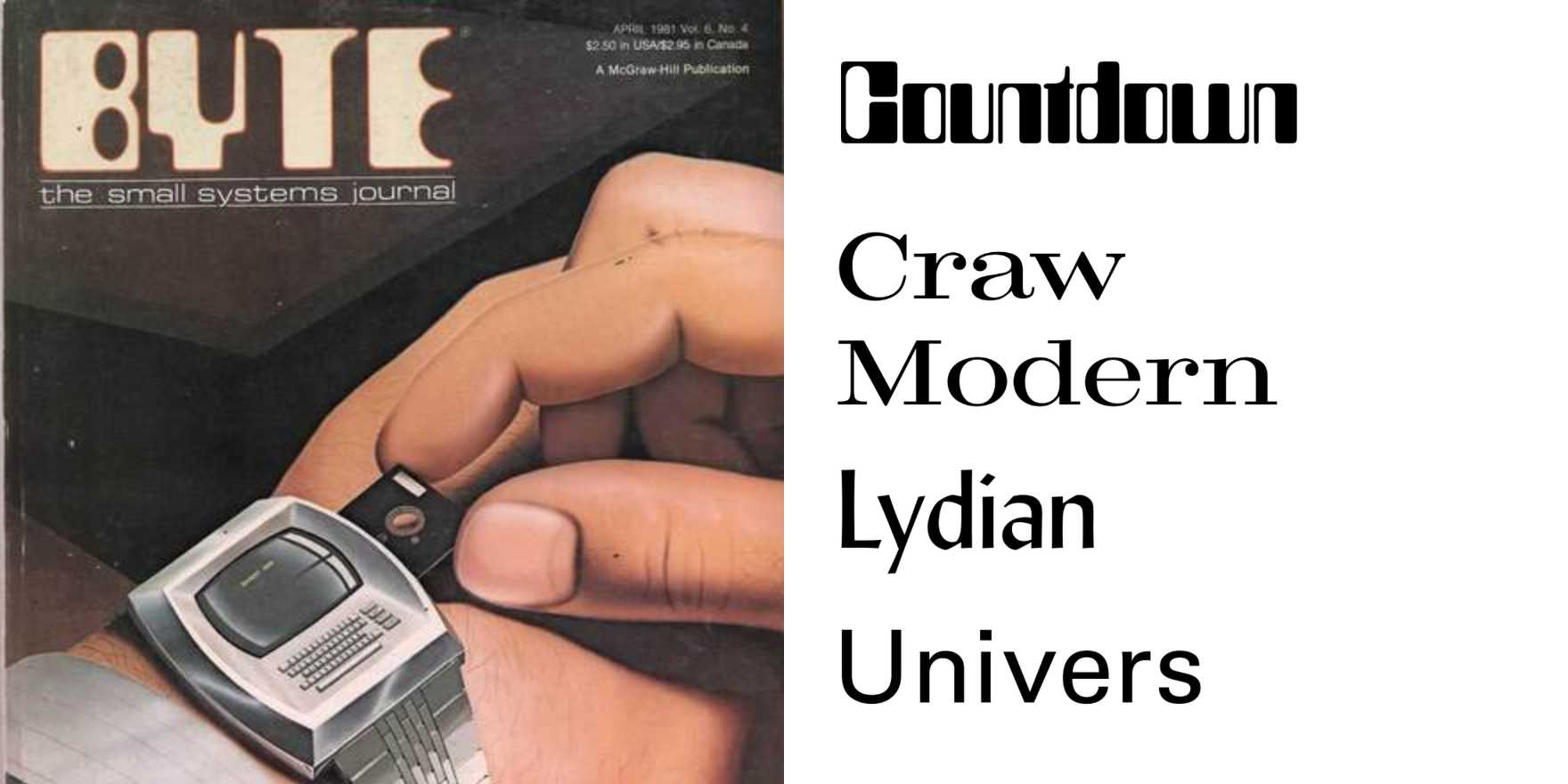 Byte Magazine covers, 1976–84 - Fonts In Use