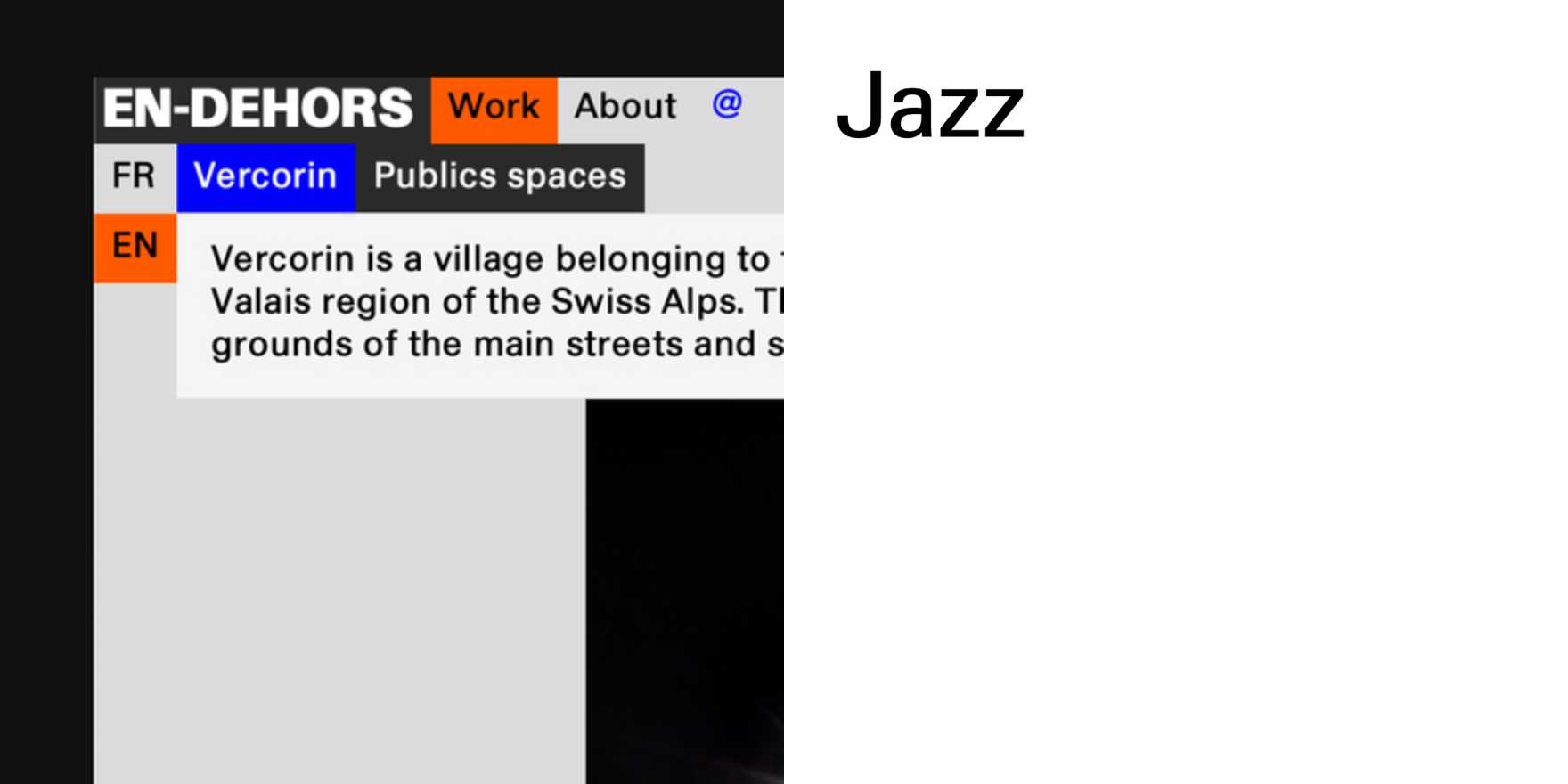 En-Dehors portfolio website - Fonts In Use