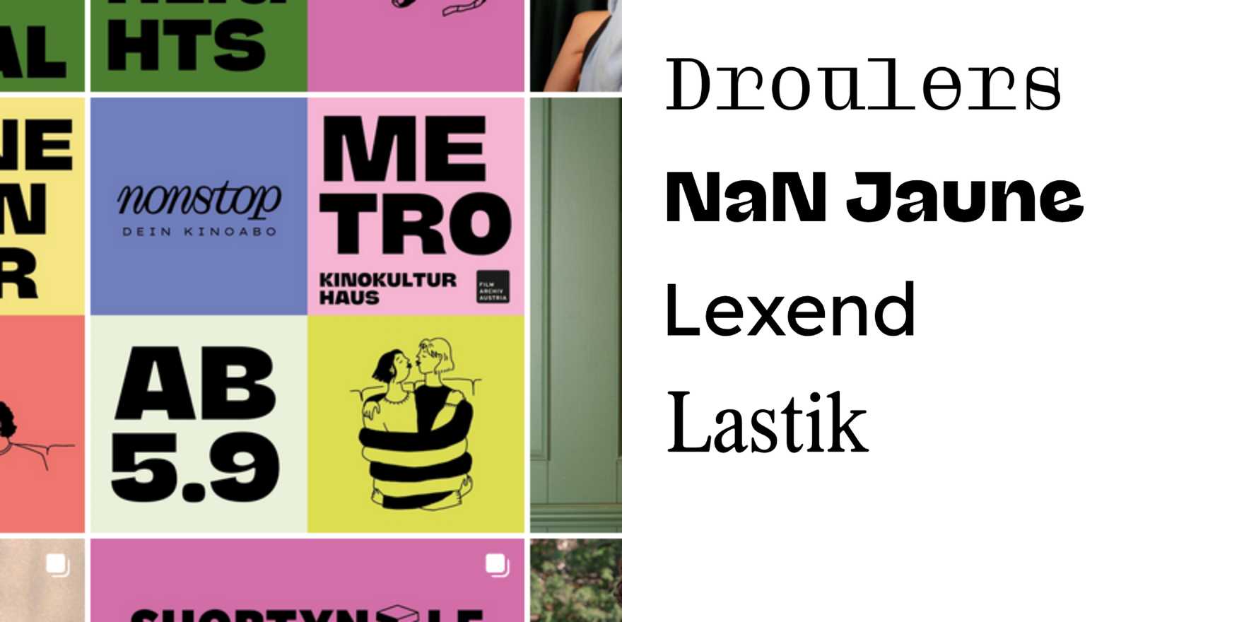 Nonstop Kino - Fonts In Use