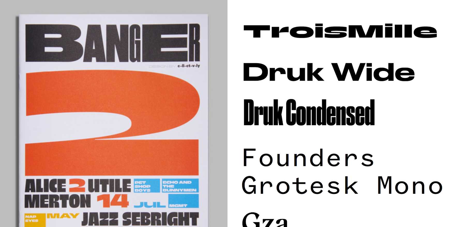Banger magazine, Vol. 1 & 2 - Fonts In Use