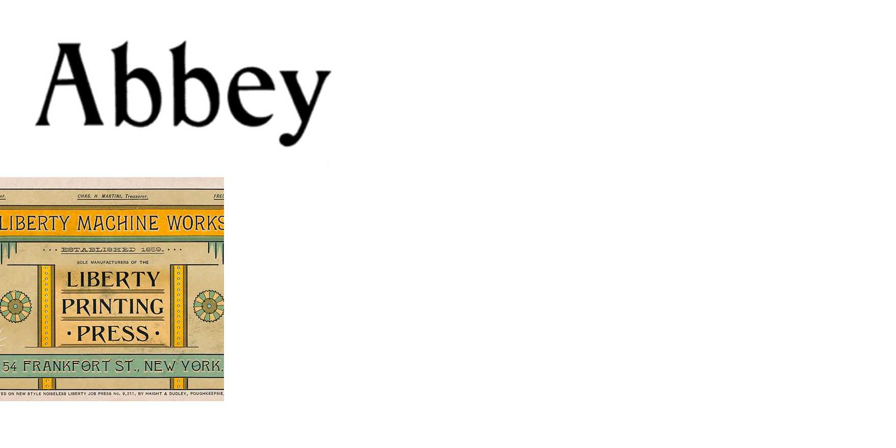 Abbey in use - Fonts In Use