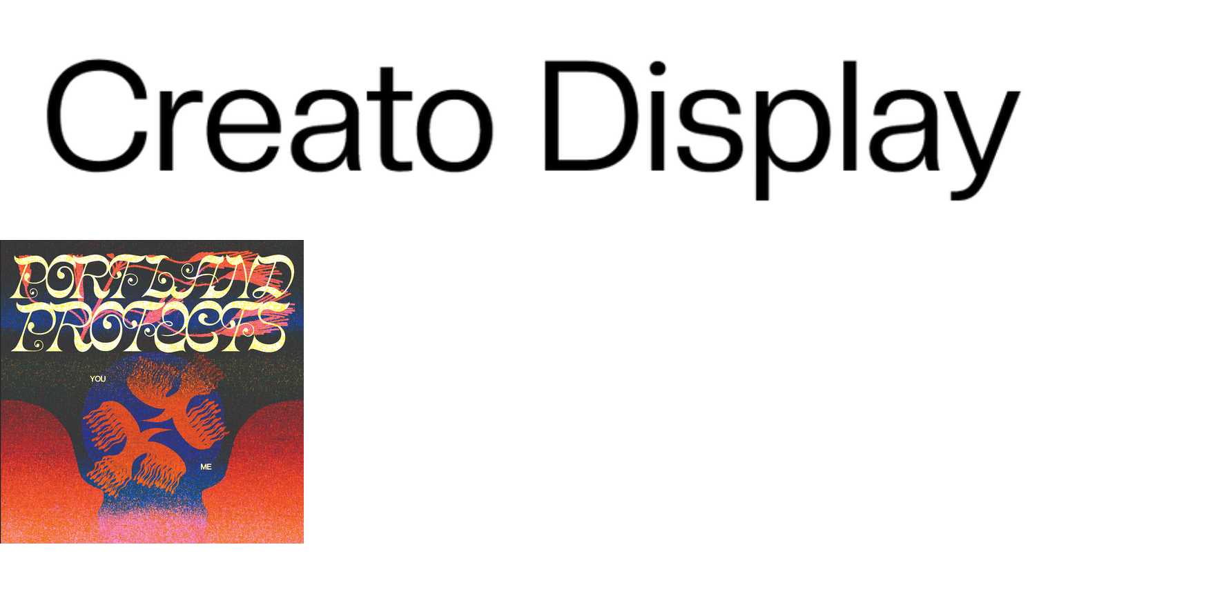 Creato Display in use - Fonts In Use