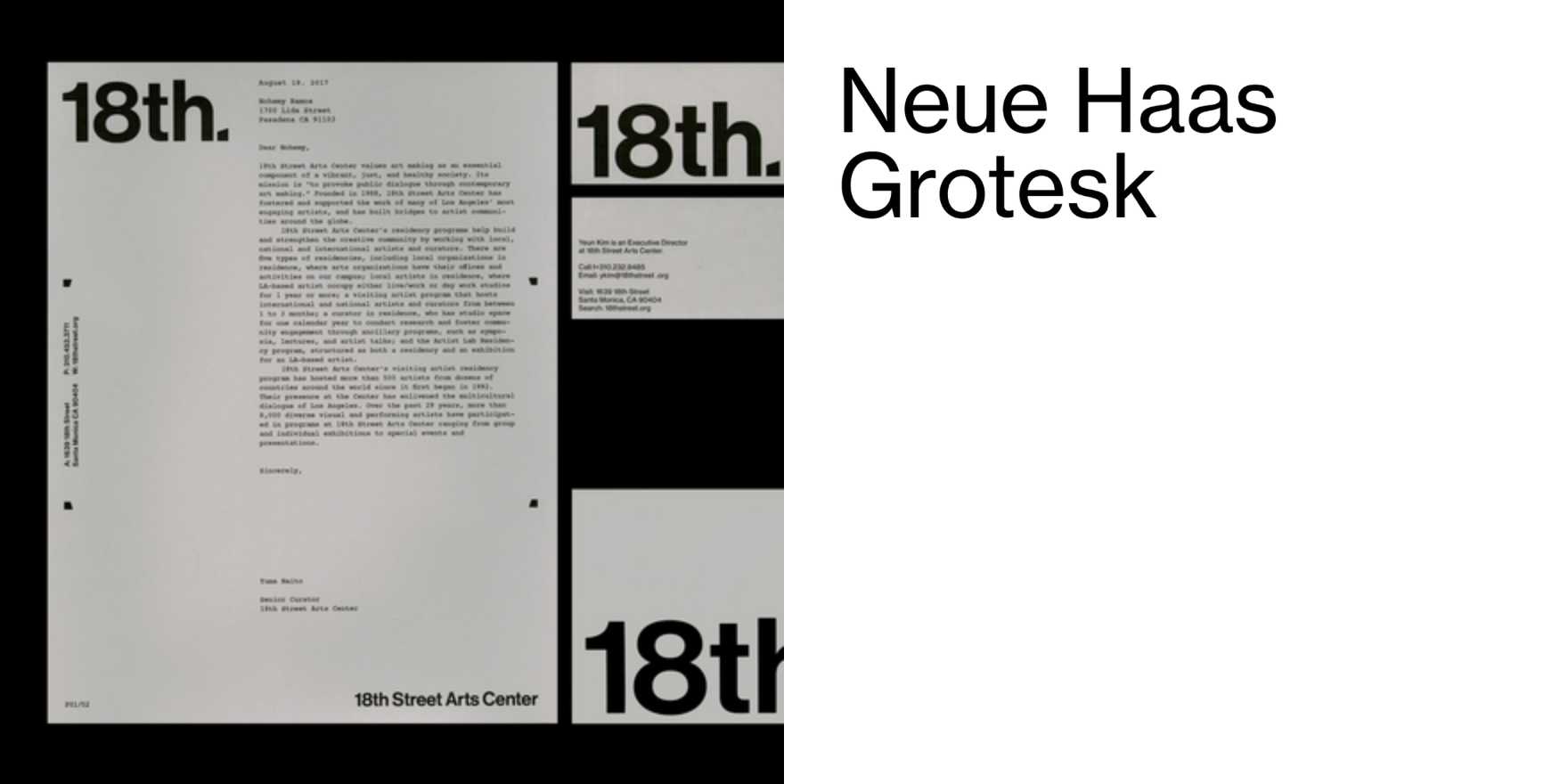 18th Street Arts Center identity (fictional) - Fonts In Use