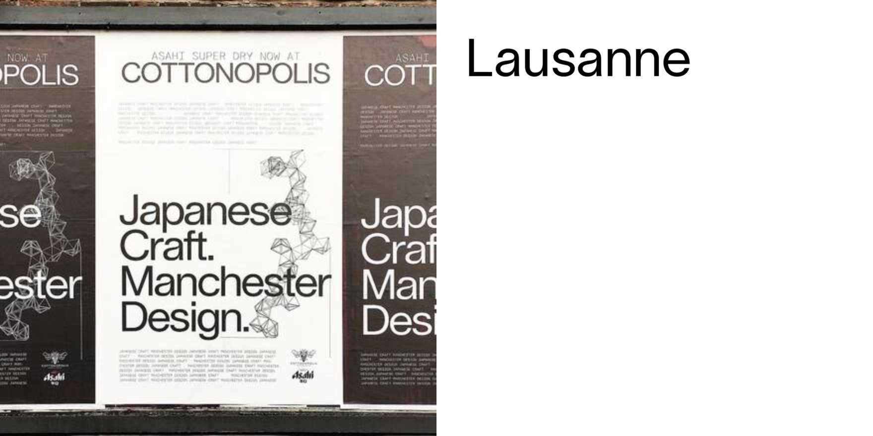 Asahi Super Dry at Cottonopolis - Fonts In Use