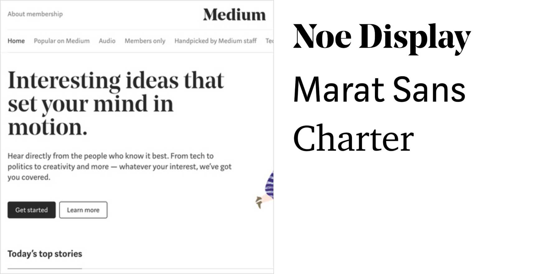 Medium.com (2017) - Fonts In Use