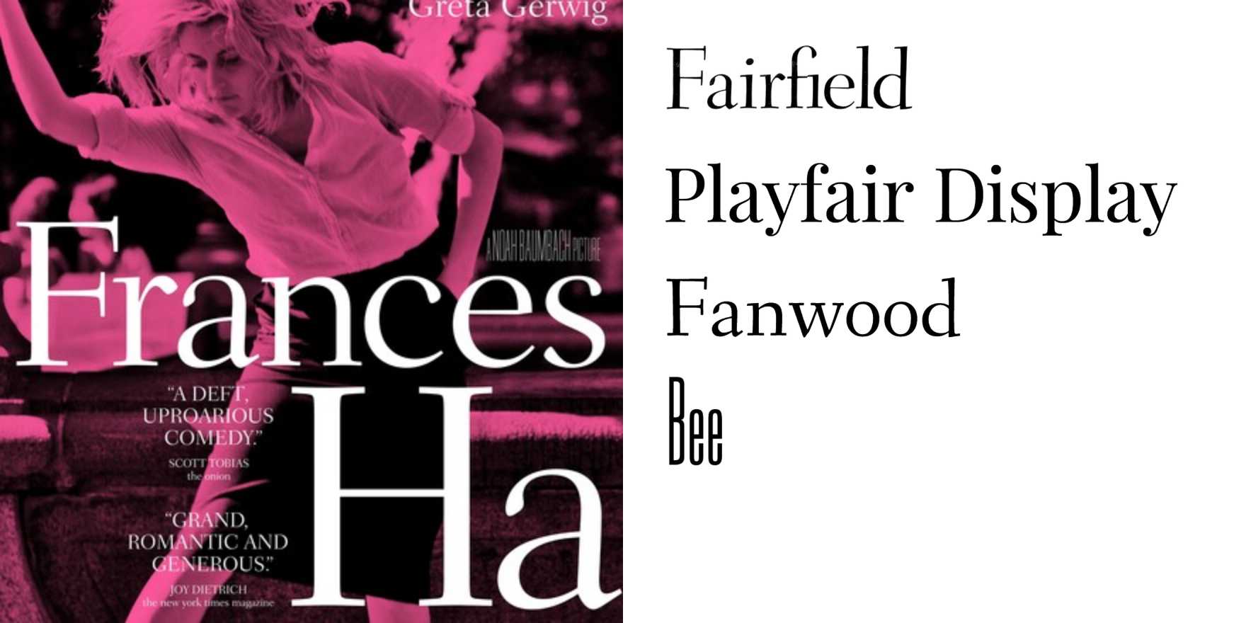 Frances Ha poster and website - Fonts In Use