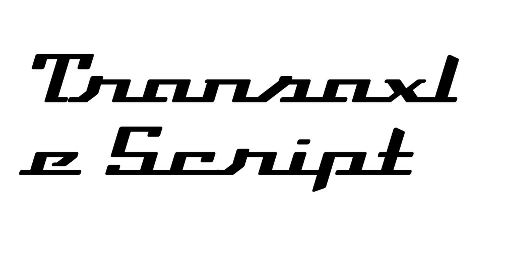 Transaxle Script in use - Fonts In Use