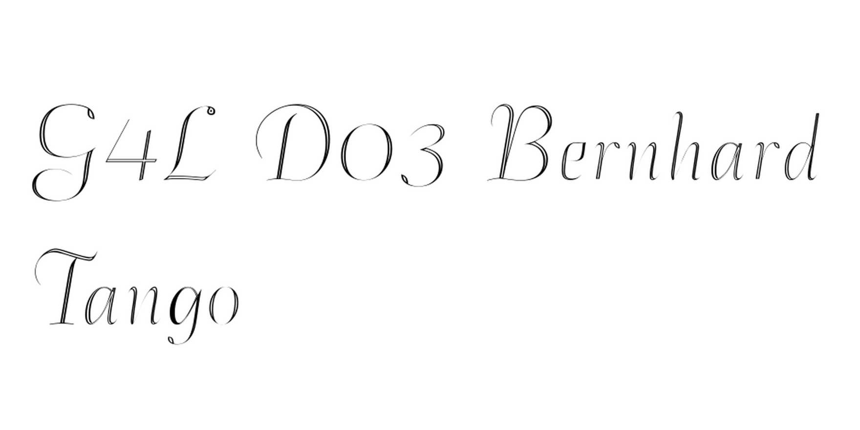 G4L D03 Bernhard Tango in use - Fonts In Use