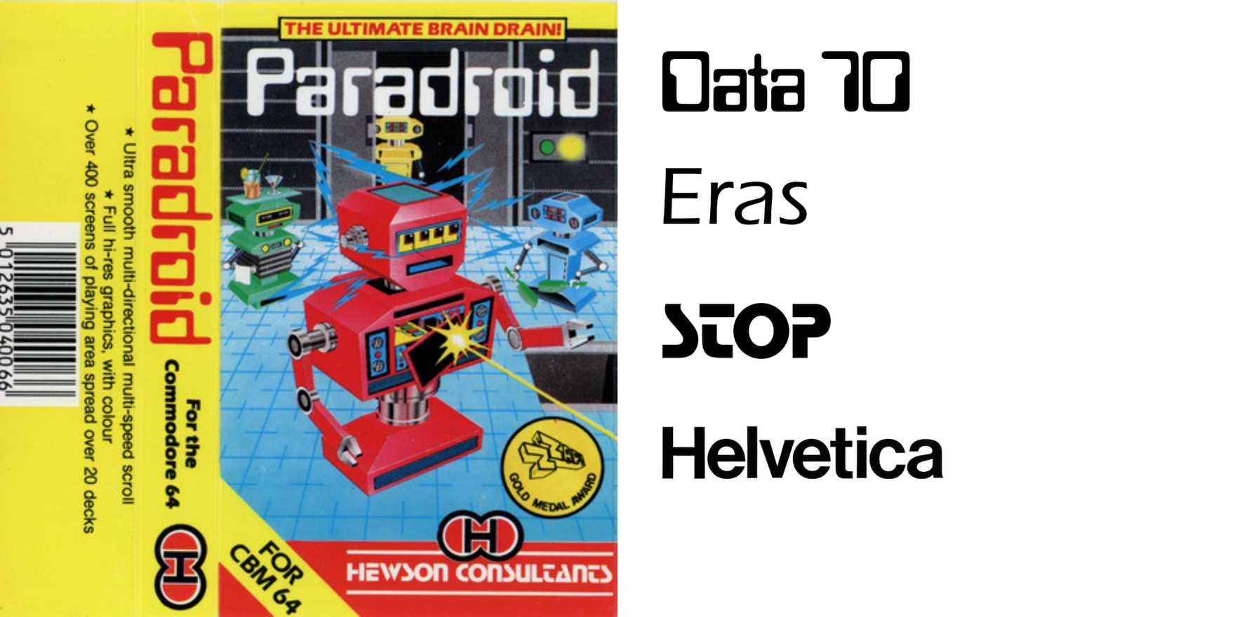 Paradroid cassette inlay - Fonts In Use