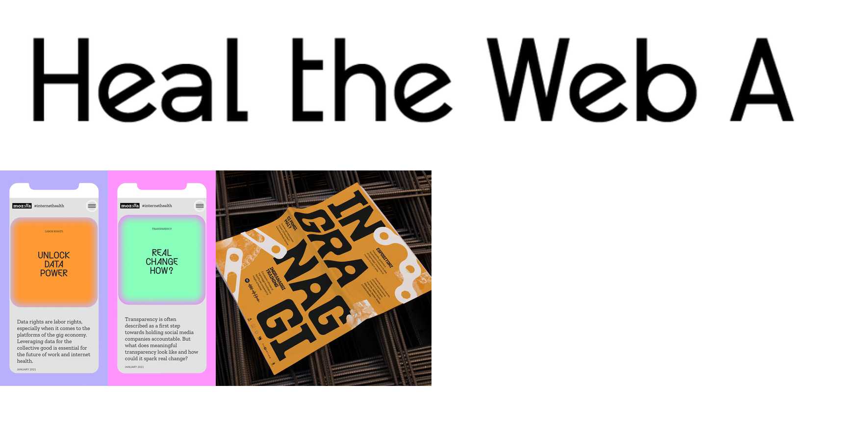 Heal the Web A in use - Fonts In Use