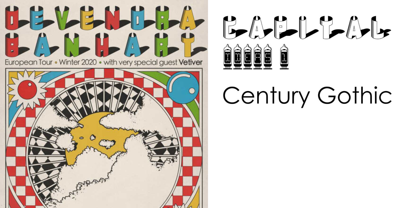 Devendra Banhart European Tour Winter 2020 poster - Fonts In Use