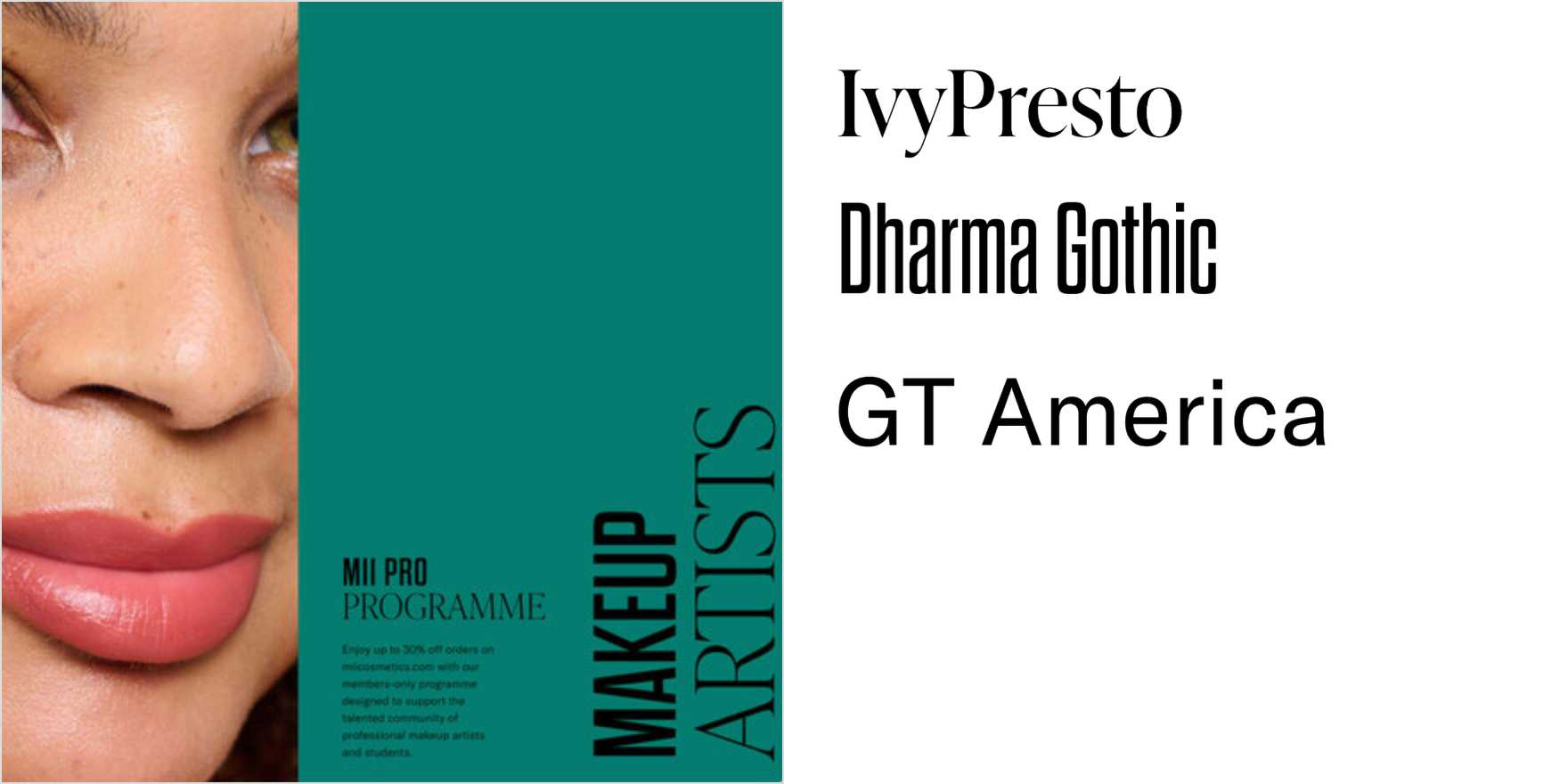 Mii Cosmetics - Fonts In Use