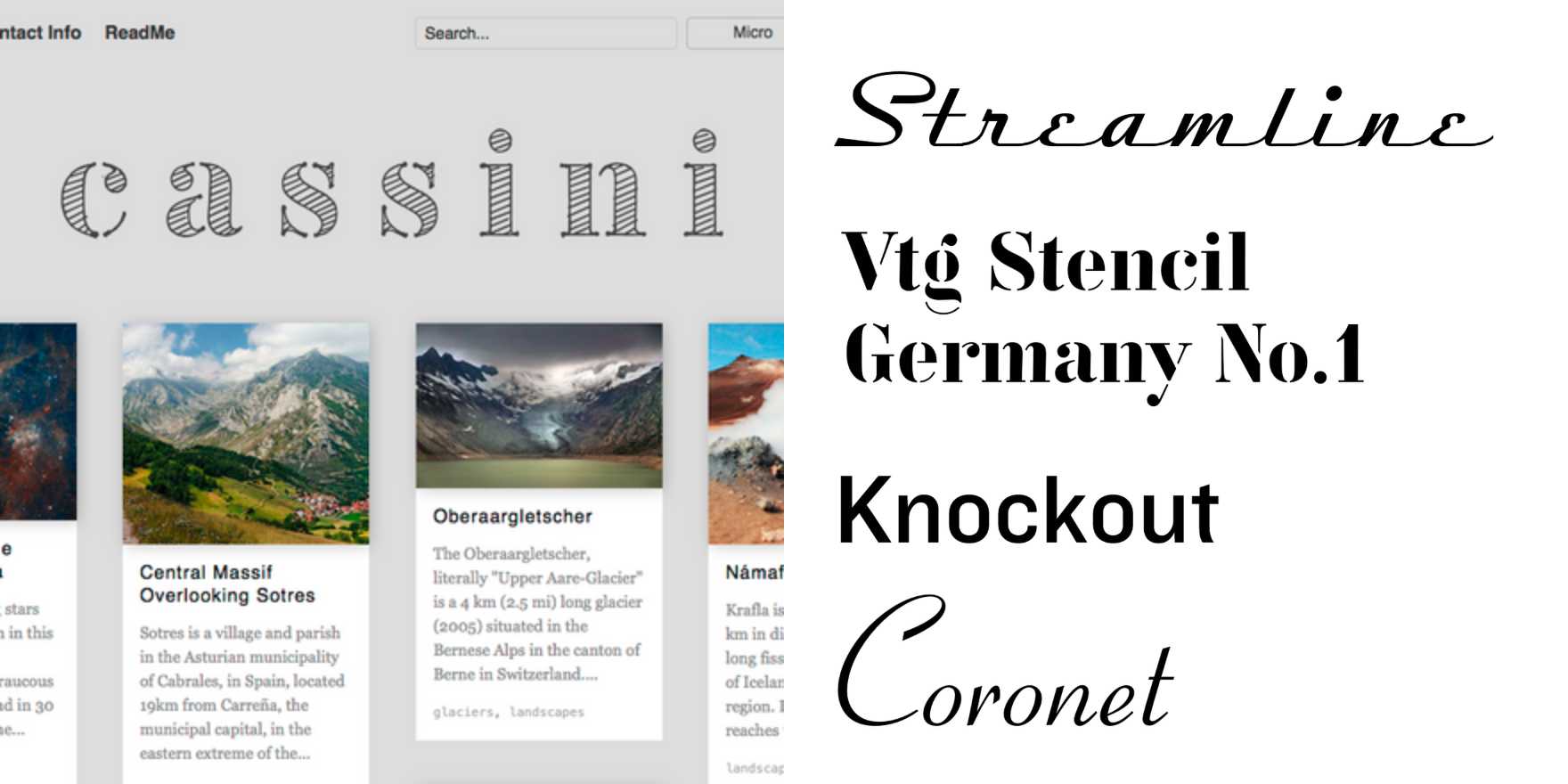 Cargo design template headers - Fonts In Use