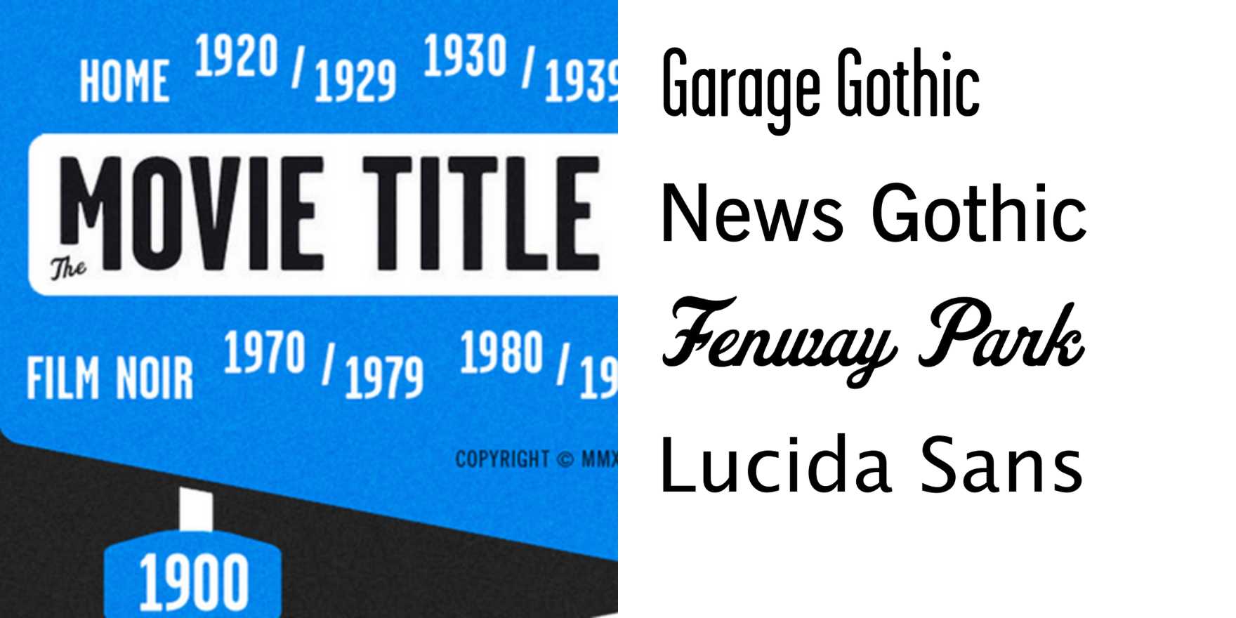 The Movie Title Stills Collection - Fonts In Use