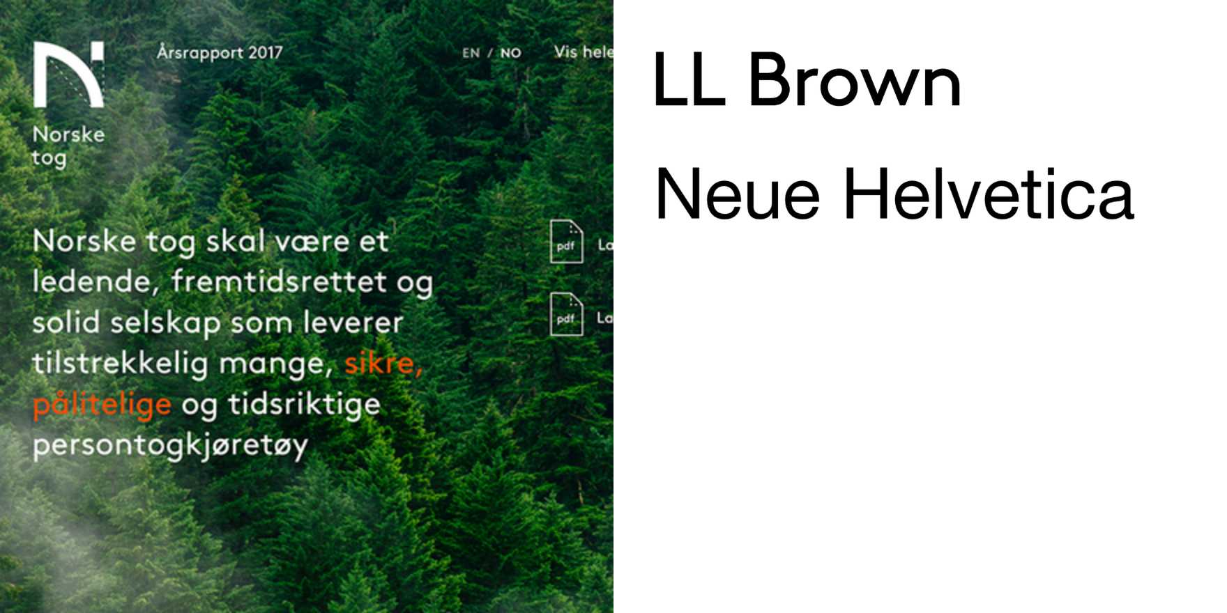 Norske tog website - Fonts In Use