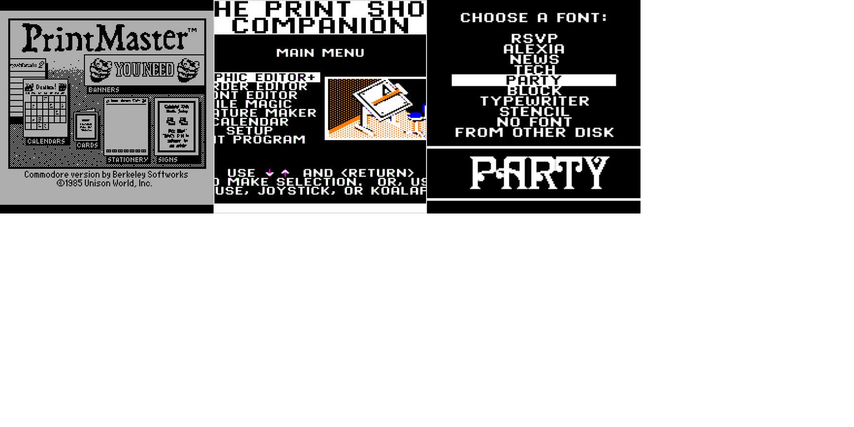 demoscene - Fonts In Use