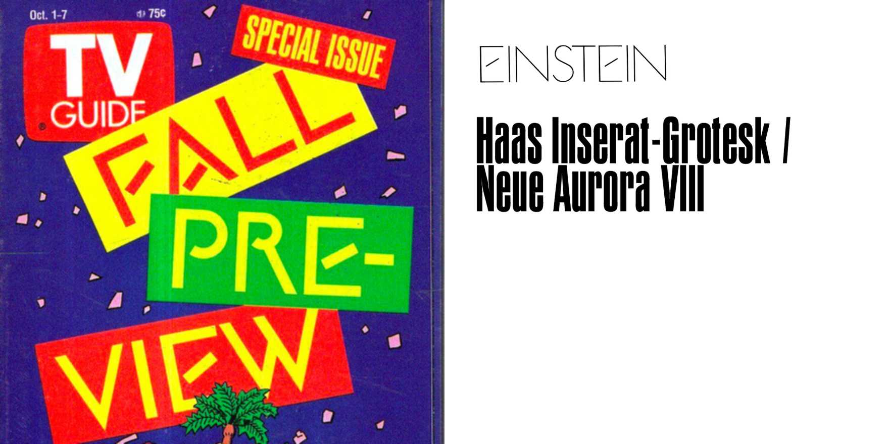 TV Guide, 1988–89 Fall Preview - Fonts In Use