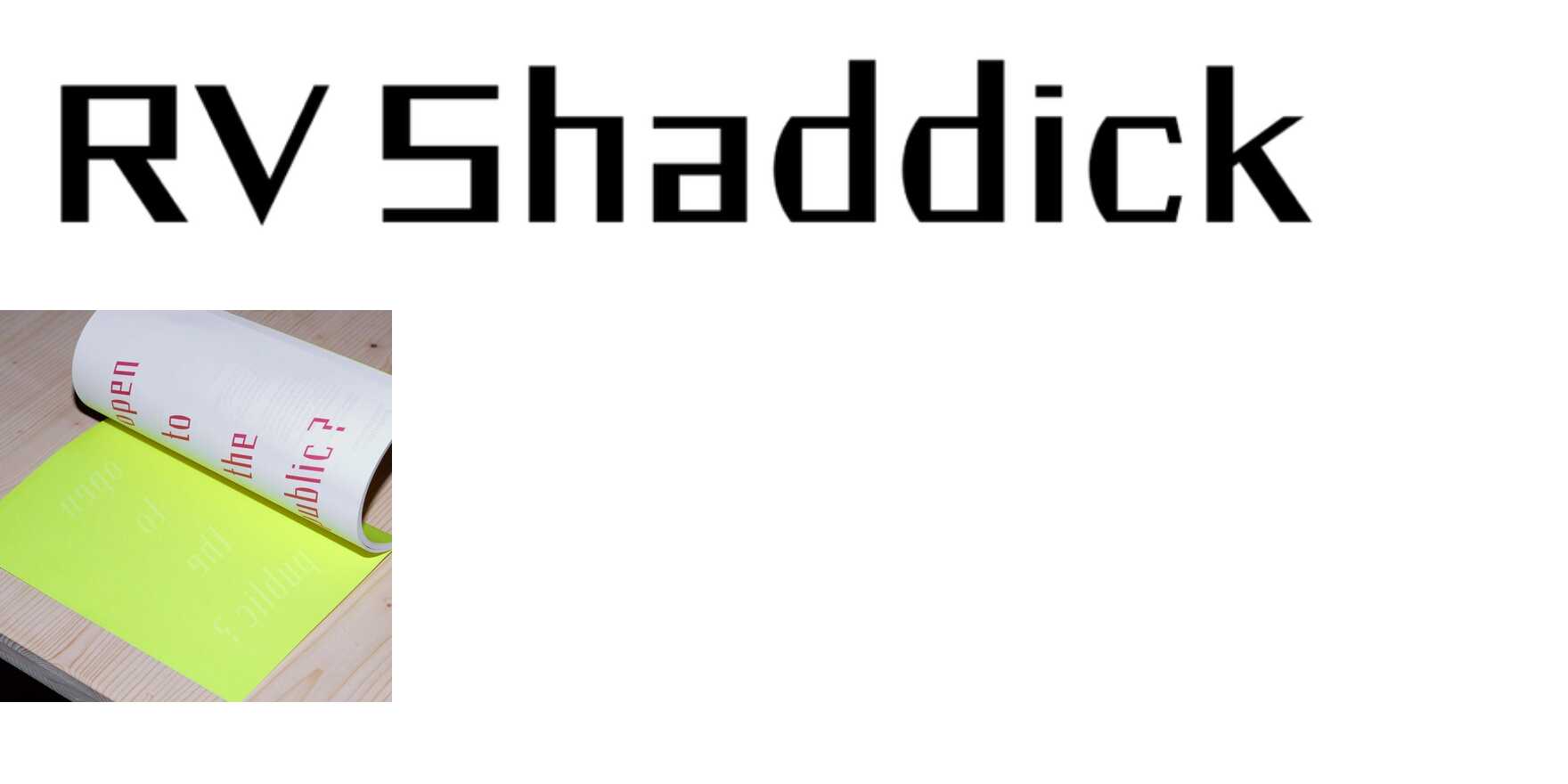RV Shaddick in use - Fonts In Use
