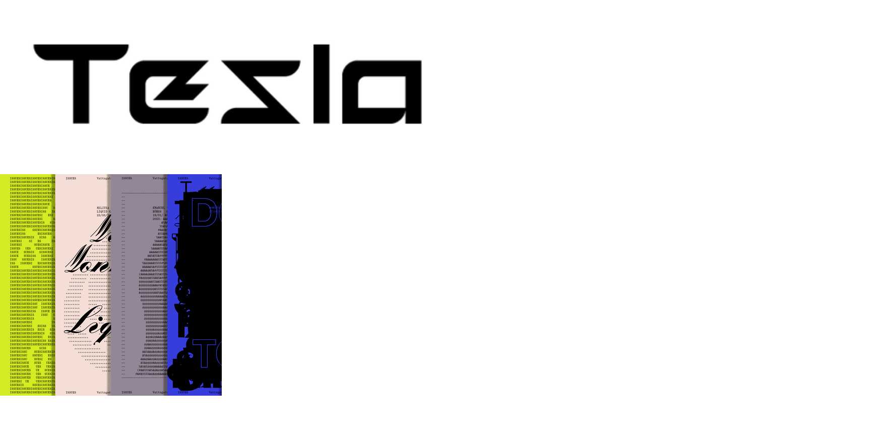 Tesla (Dies) in use - Fonts In Use