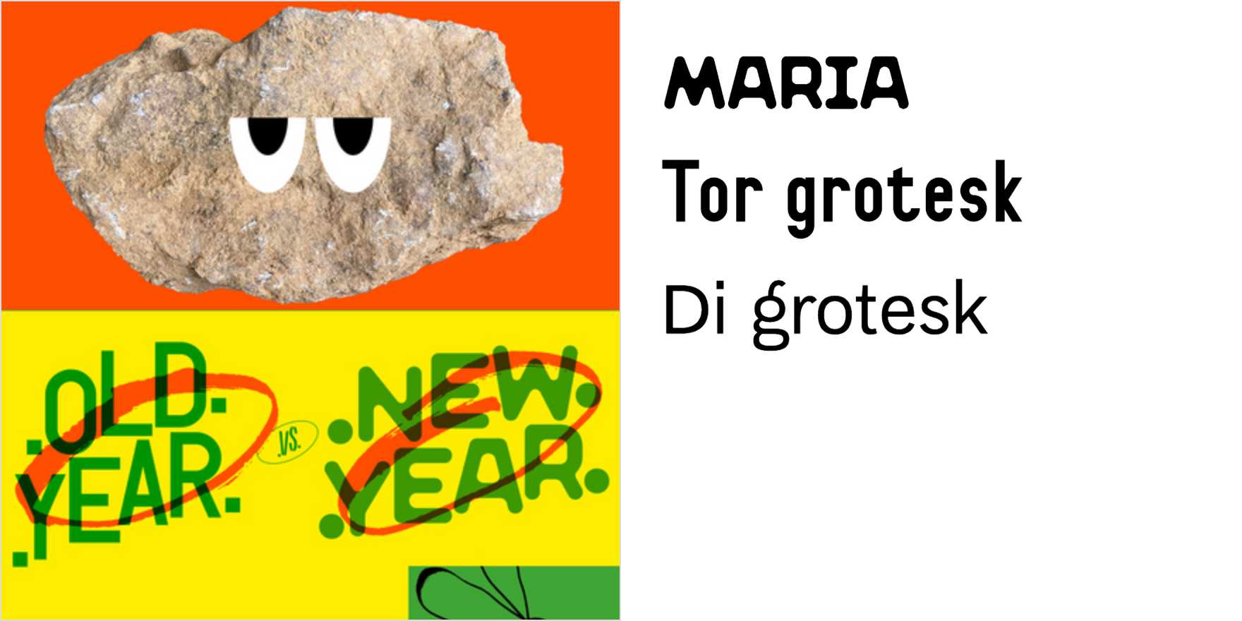 Old Year vs. New Year poster - Fonts In Use
