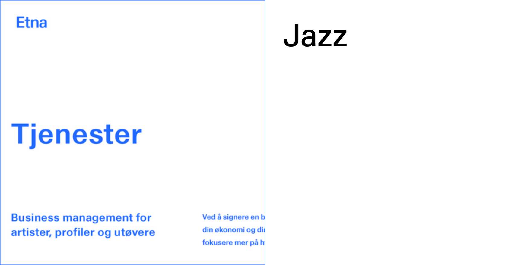 Etna AS - Fonts In Use