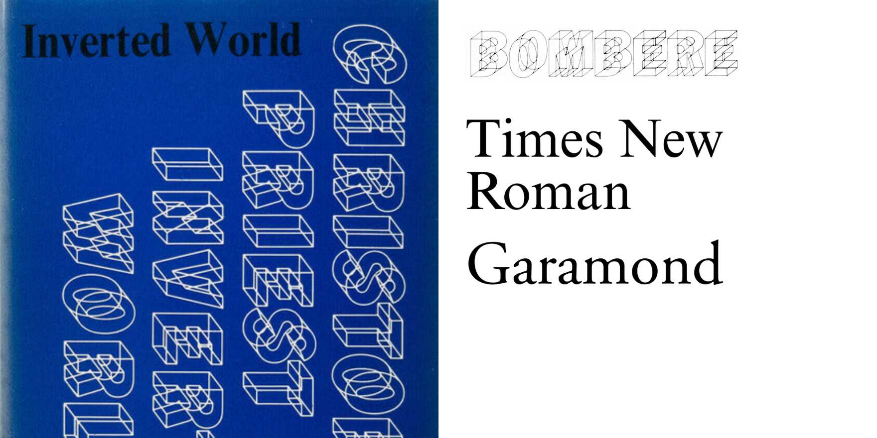 Inverted World by Christopher Priest (Faber, 1974) - Fonts In Use