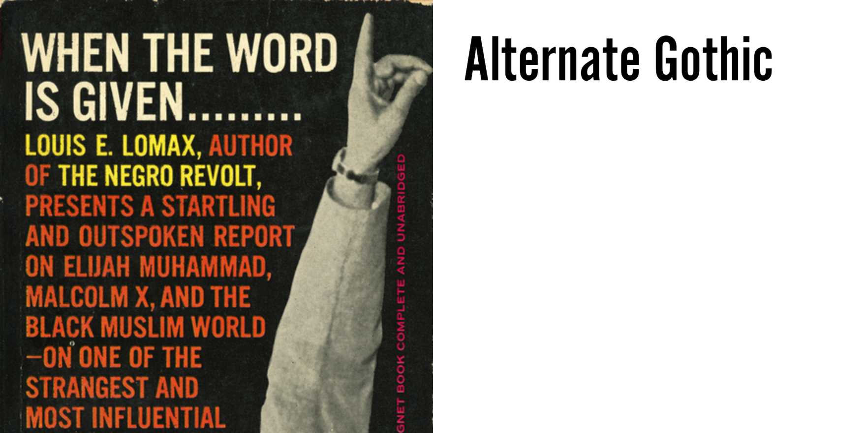 When the Word Is Given … by Louis E. Lomax (Signet, 1964) - Fonts In Use
