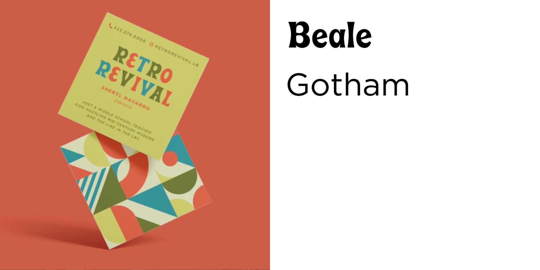 Retro Revival logo and business cards - Fonts In Use