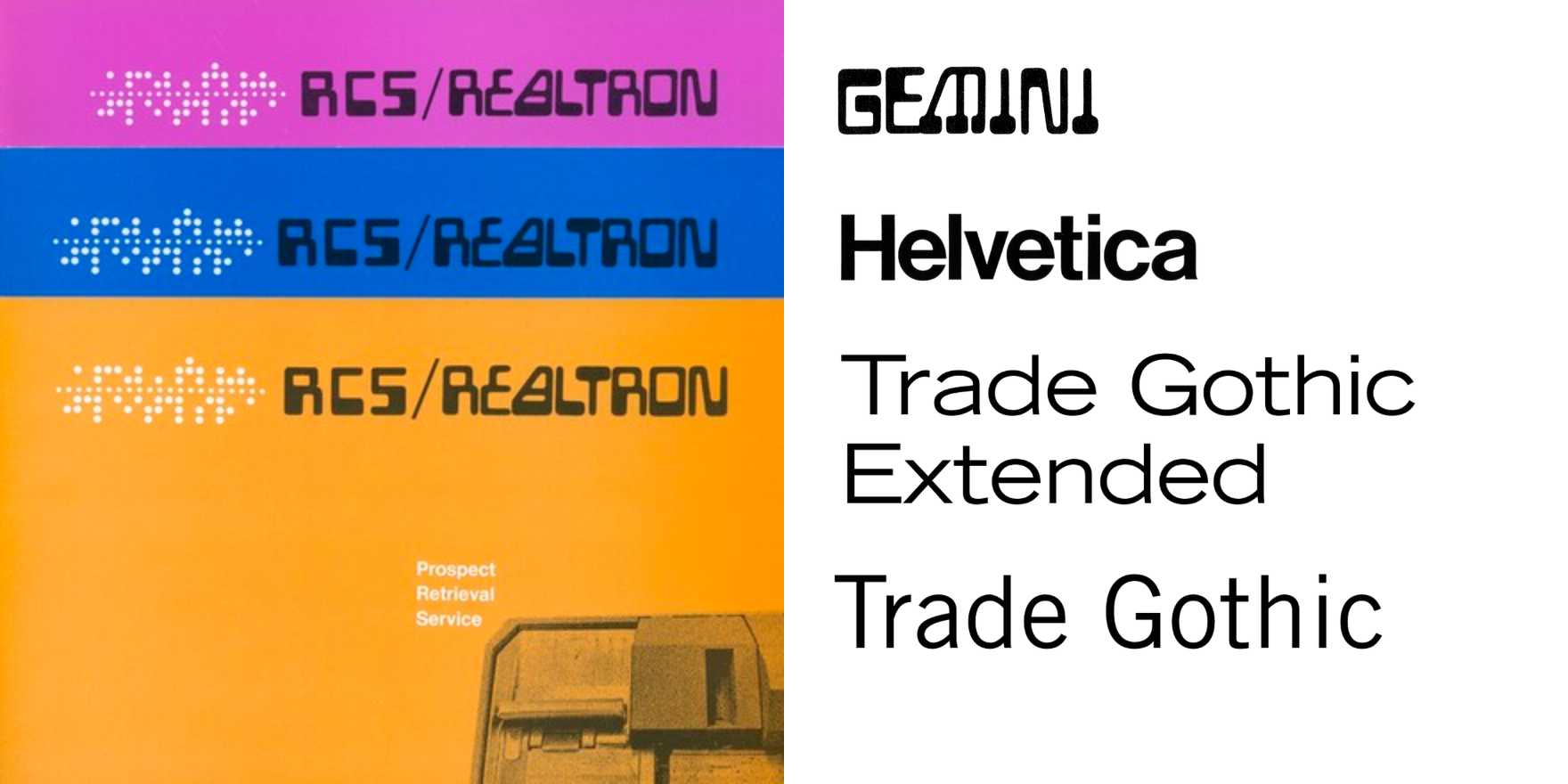 RCS/Realtron logo and brochures - Fonts In Use