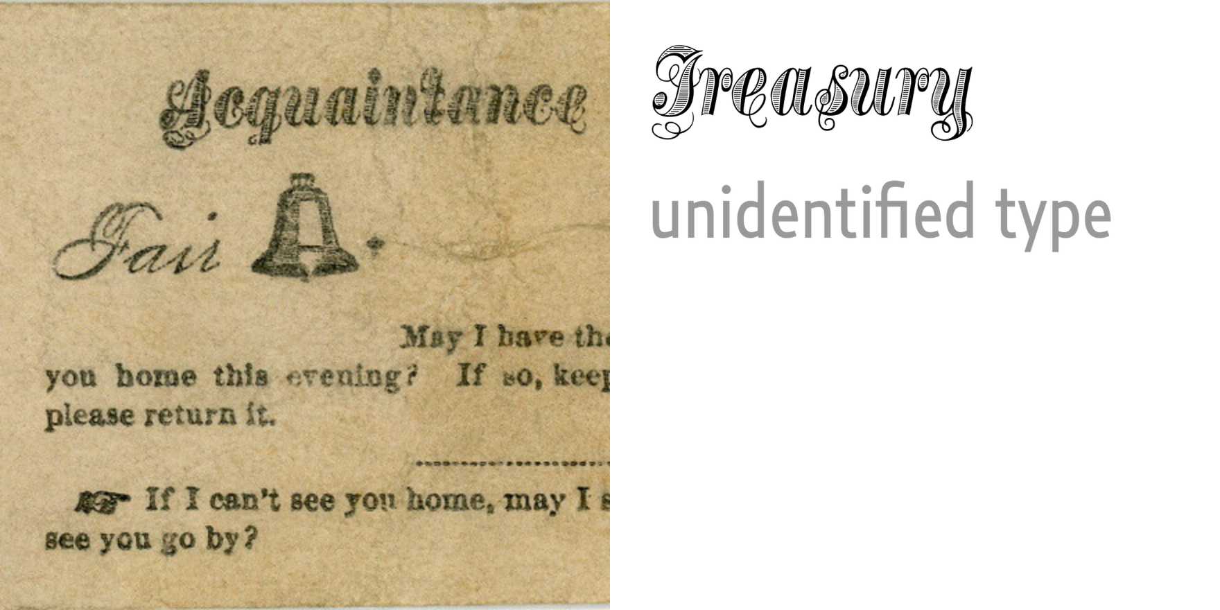 “Fair Belle” acquaintance card - Fonts In Use