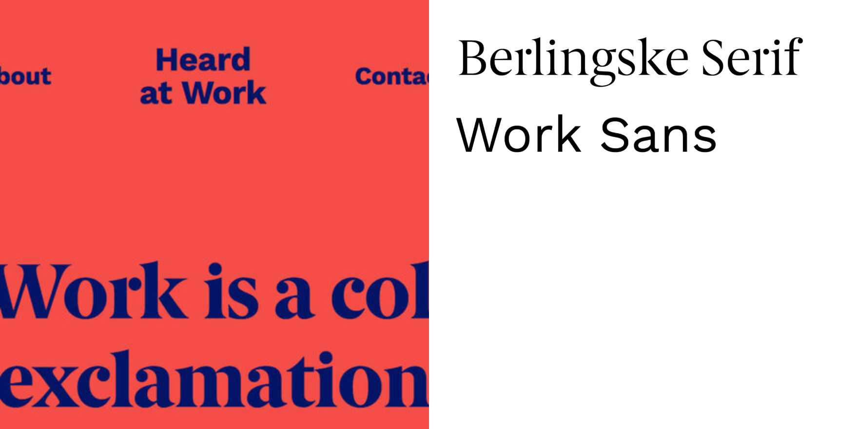 Heard at Work website - Fonts In Use