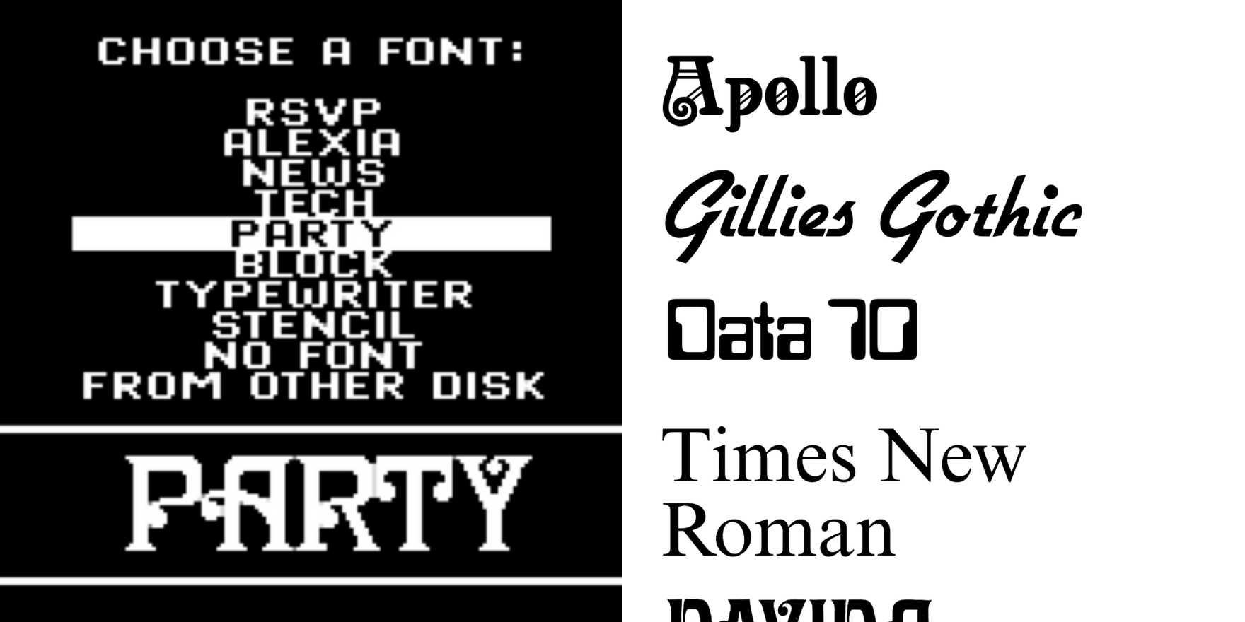 The Print Shop - Fonts In Use