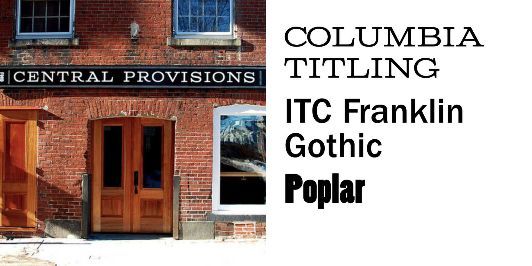 Central Provisions - Fonts In Use