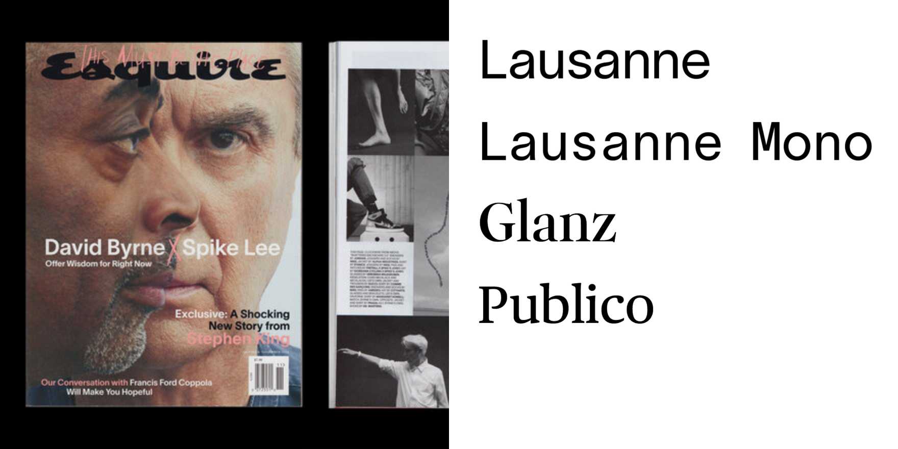 Esquire magazine, September and October/November 2020 - Fonts In Use