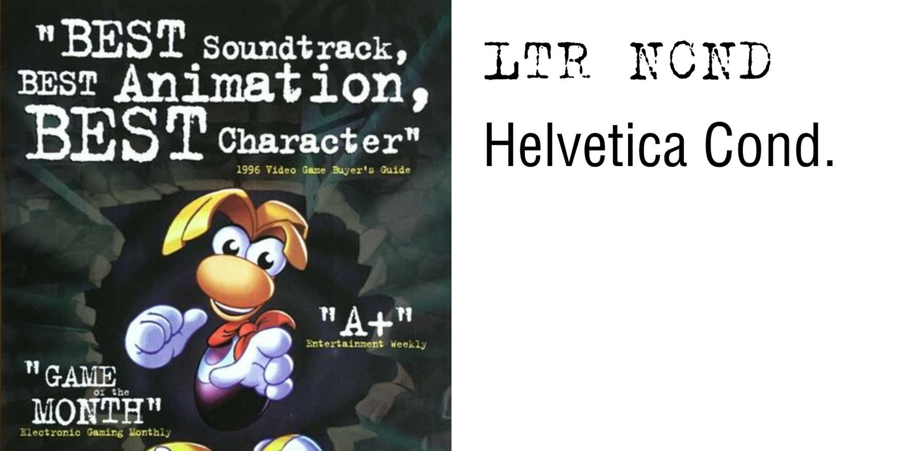 Rayman video game print ad (1996) - Fonts In Use