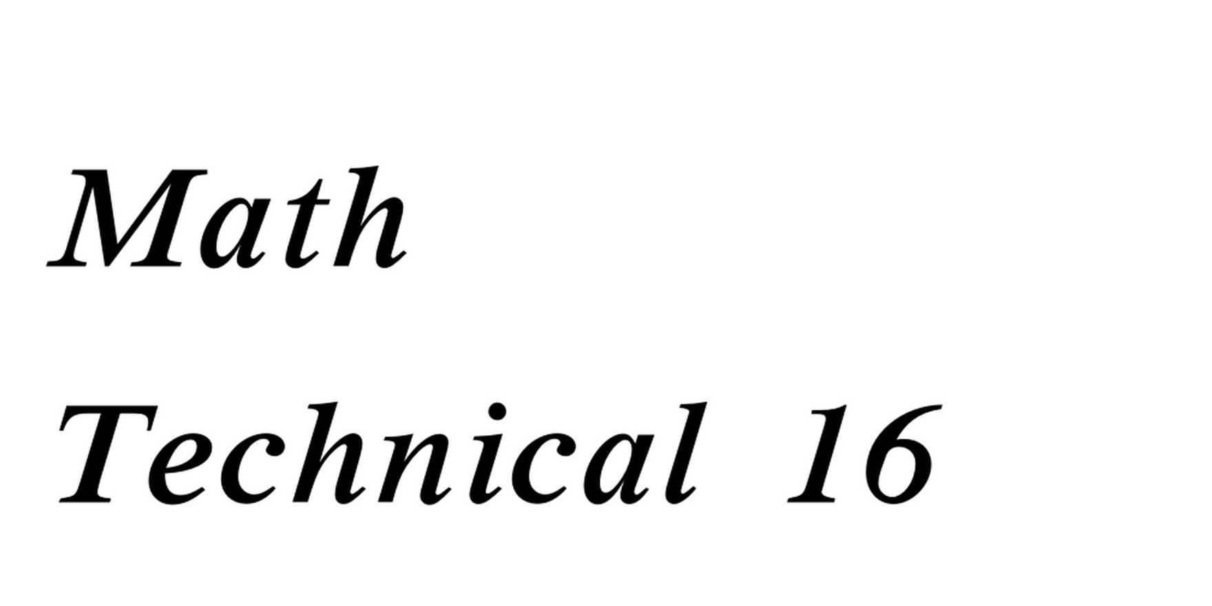 Math & Technical 16 in use - Fonts In Use