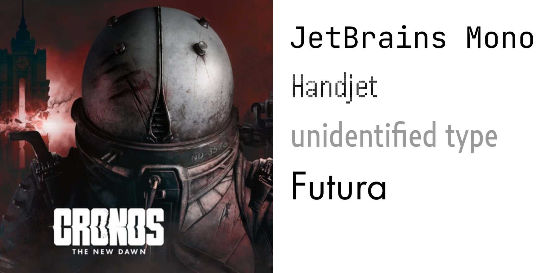 Cronos: The New Dawn video game - Fonts In Use