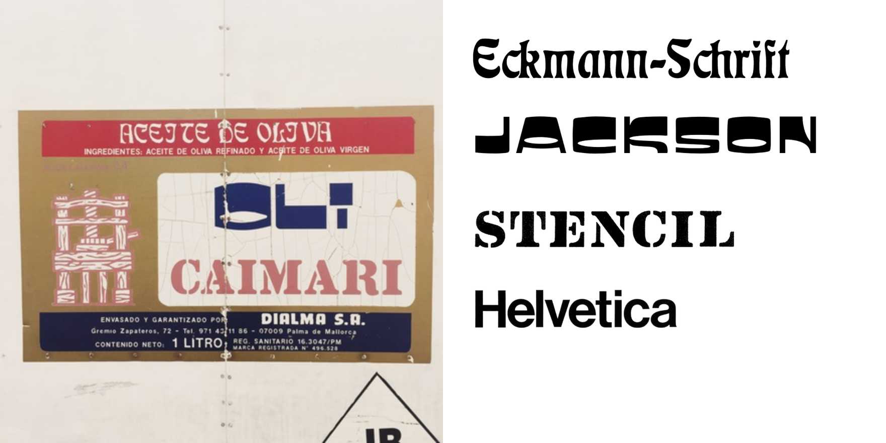 Oli Caimari - Fonts In Use